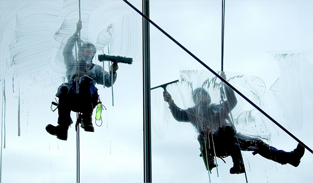 Abseiling window cleaners by davidtrout - Pentax User
