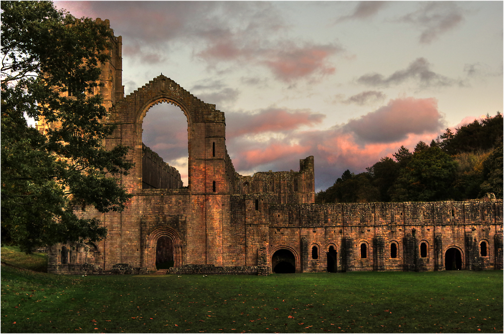 Fountains Abbey at Sunset by sueriley - Pentax User
